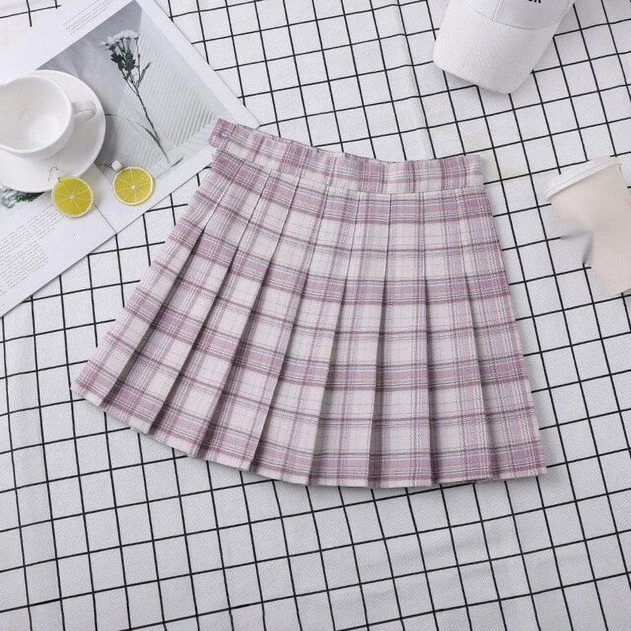 Plaid Skirt Pleated High-Waist Women‘s 2022 Summer A-Line Korean ...