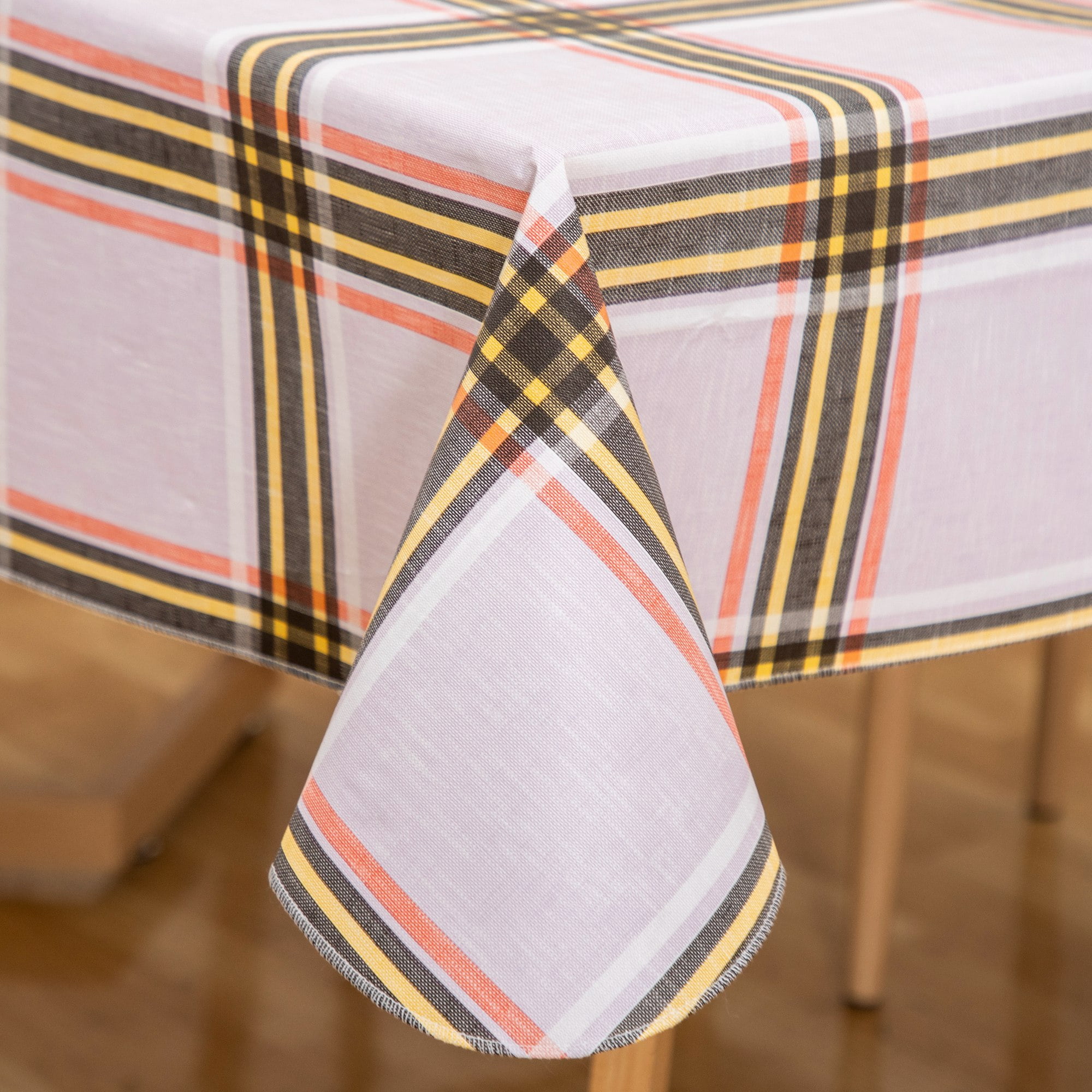 Plaid Tablecloth 60x84 inch Plastic Checkered Flannel-Backed Vinyl ...