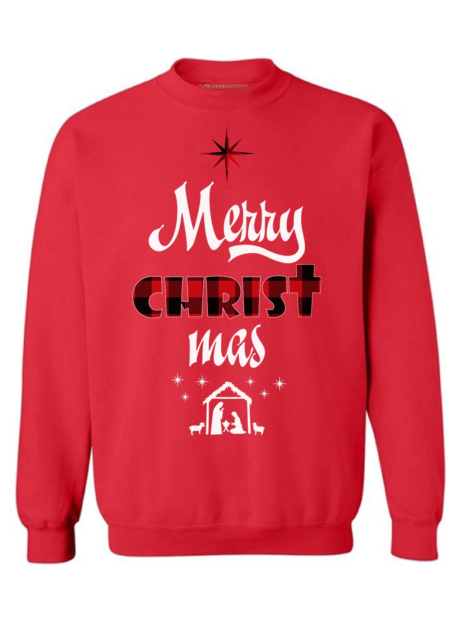 Plaid Unisex Sweater Xmas Gifts Merry Christmas Sweater Jesus ...