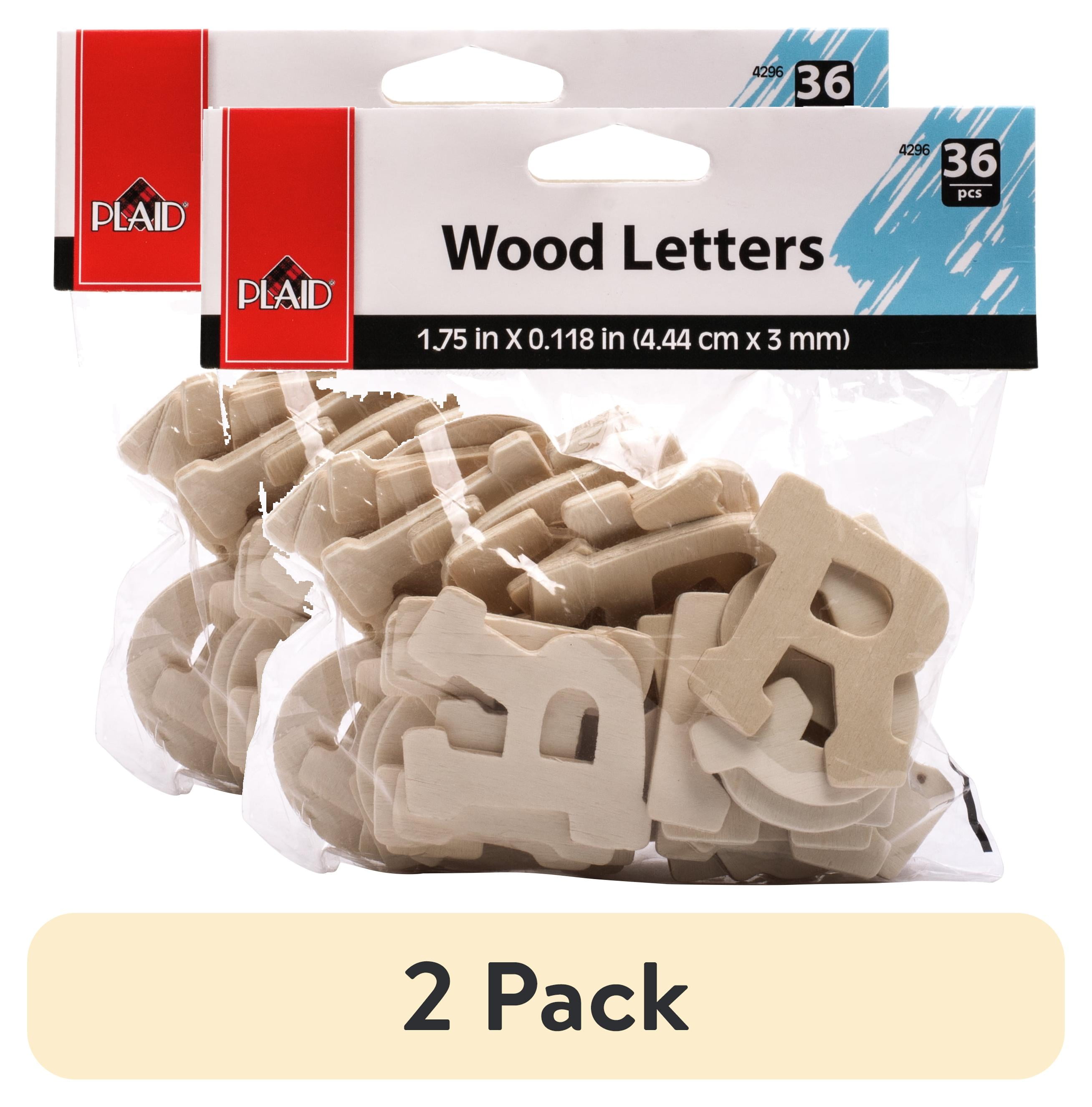 (2 pack) Plaid Unpainted Wood Surface, Fun Font Letter Pack, 36 Piece ...