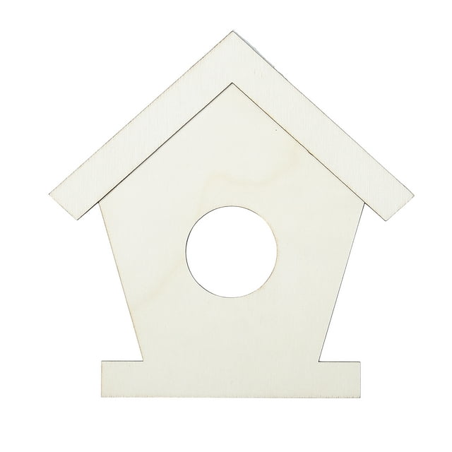 Plaid Unpainted Wood Surface Layered Shape, Birdhouse, 7" - Walmart.com