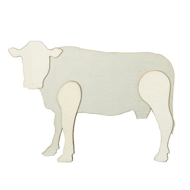 6"Longhorn Steer Cow, Unfinished Wood Art Shape by Wooden Craft Cutouts ...