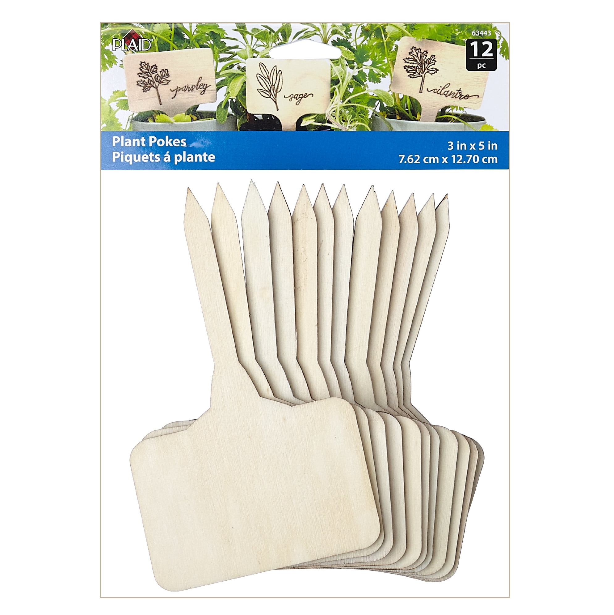Plaid Unpainted Wood Surfaces Plant Poke Signs, Set of 12 - Walmart.com