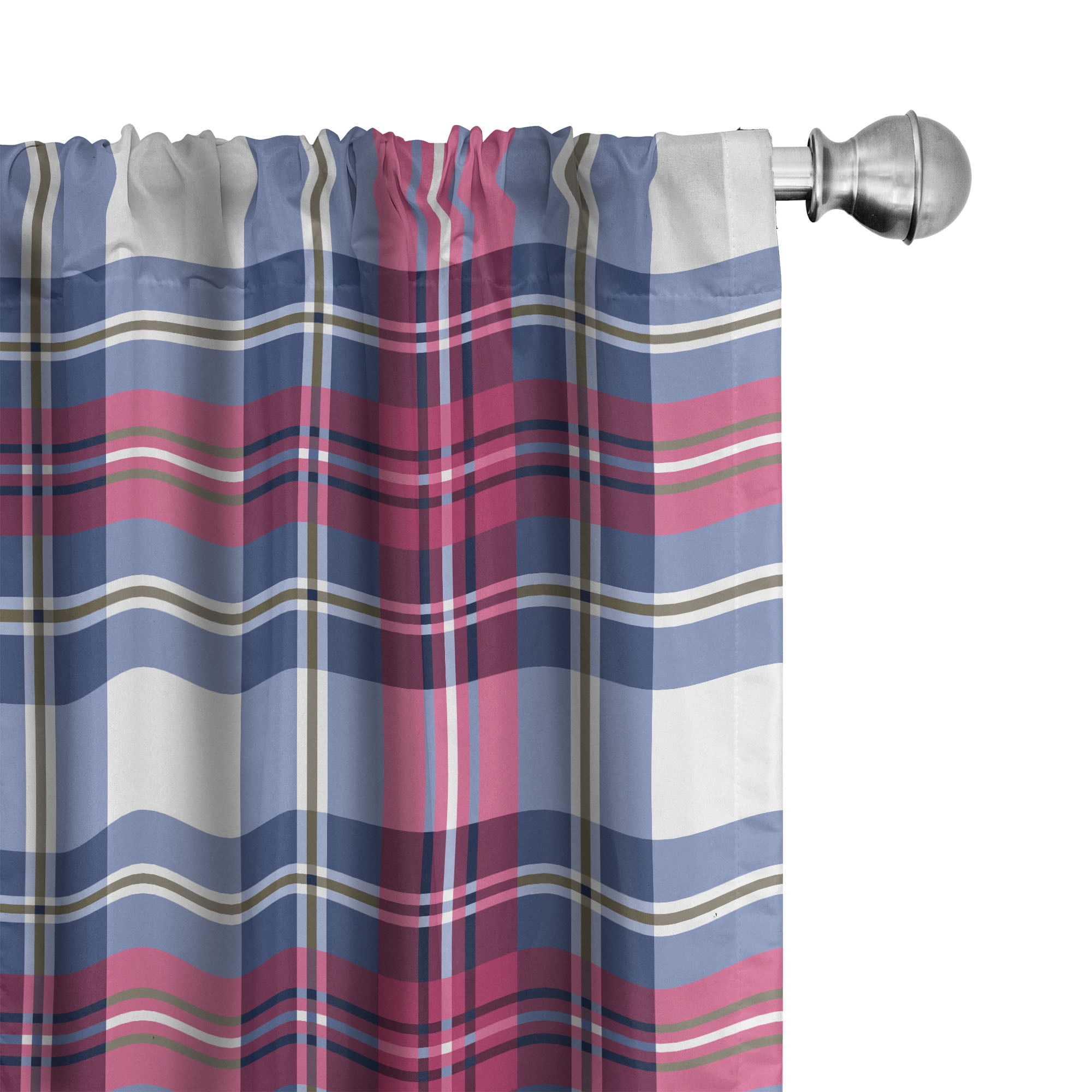 Plaid Window Curtains Pack of 2, Classical British Tartan Design with a ...