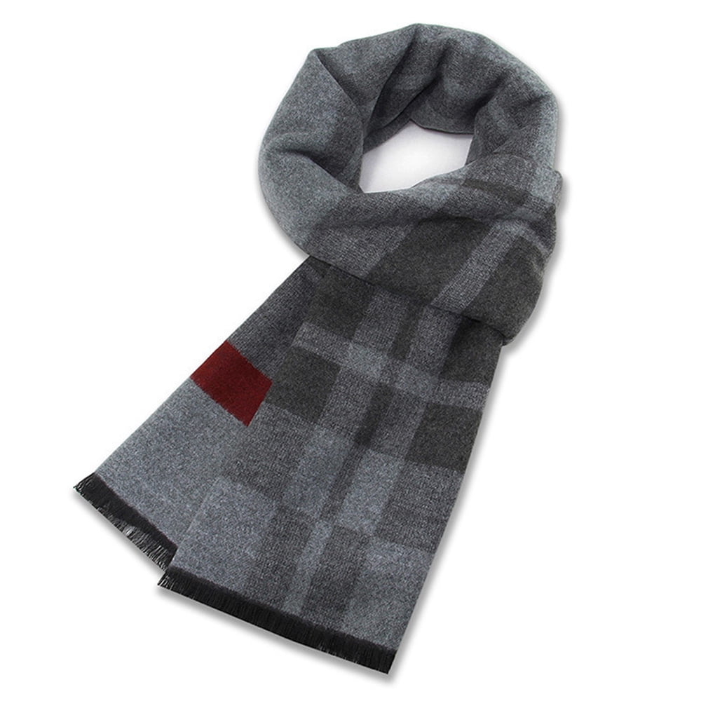 Plaid fringe scarf Soft long cotton scarf for men - Walmart.com