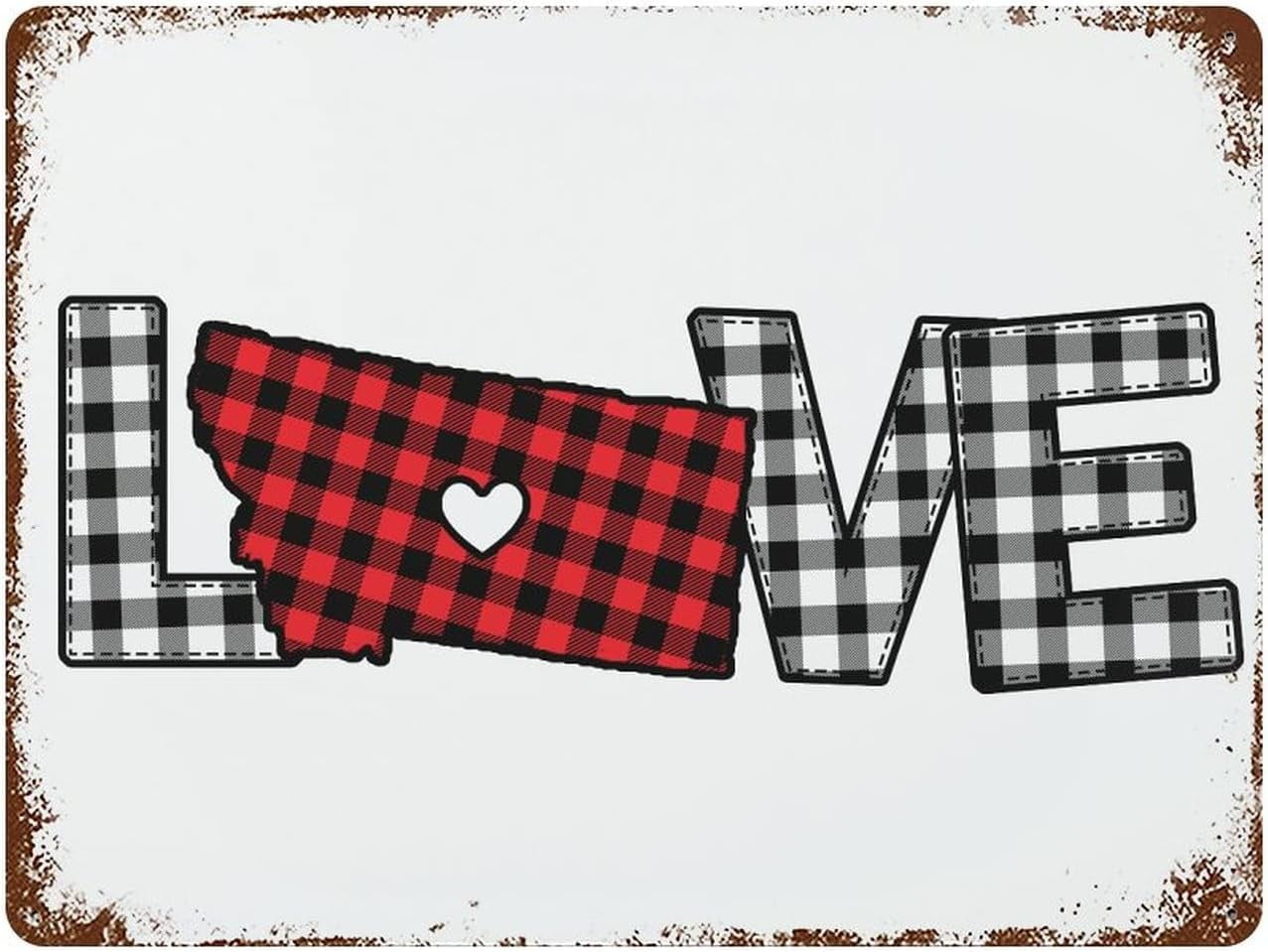 Plaids US States Aluminum Sign Patio Signs and Decor Outdoor Valentine ...