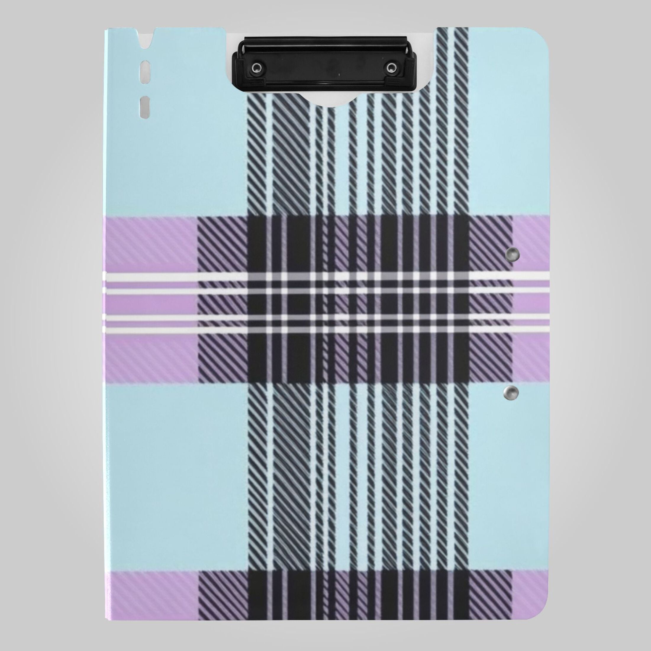 Plaids in Purple Black Green Foldable Binder Folder Clipboard with Pen ...