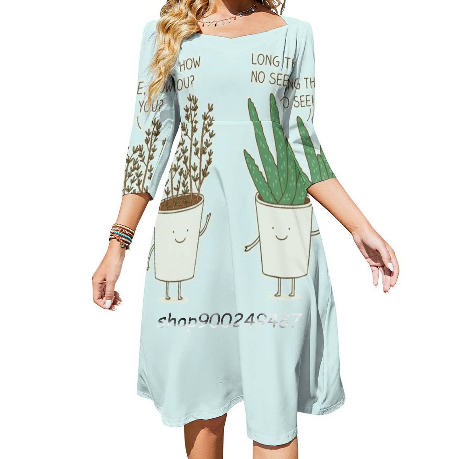 Plaidypus Sweetheart Knot Flared Dress Fashion Design Large Size Loose ...