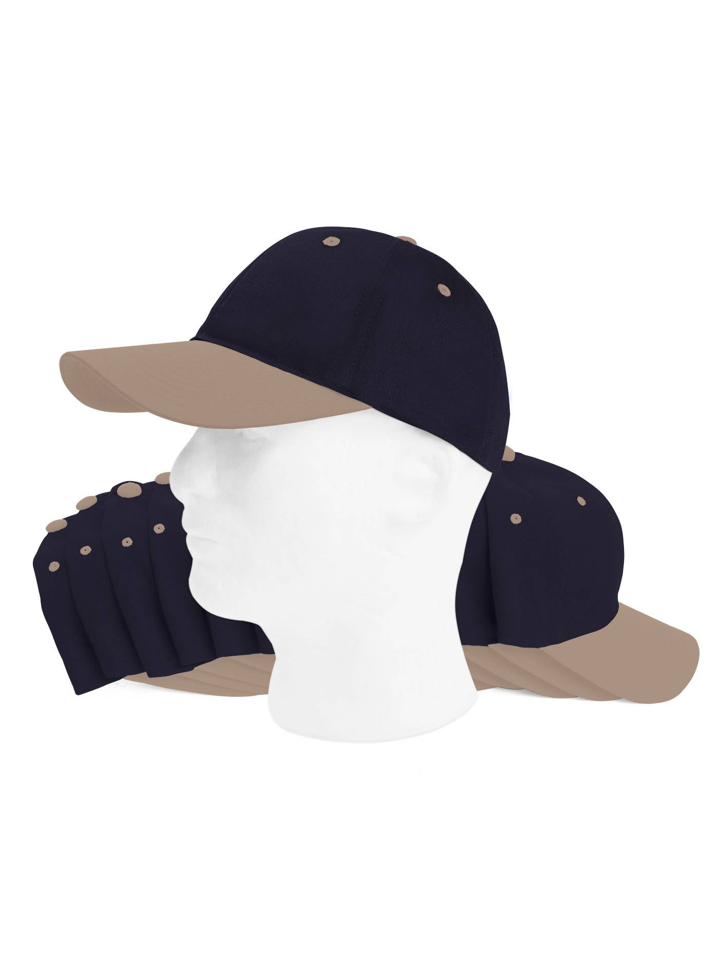 Plain Adjustable Adjustable Hat - 12 Pack - Navy/Khaki - Walmart.com