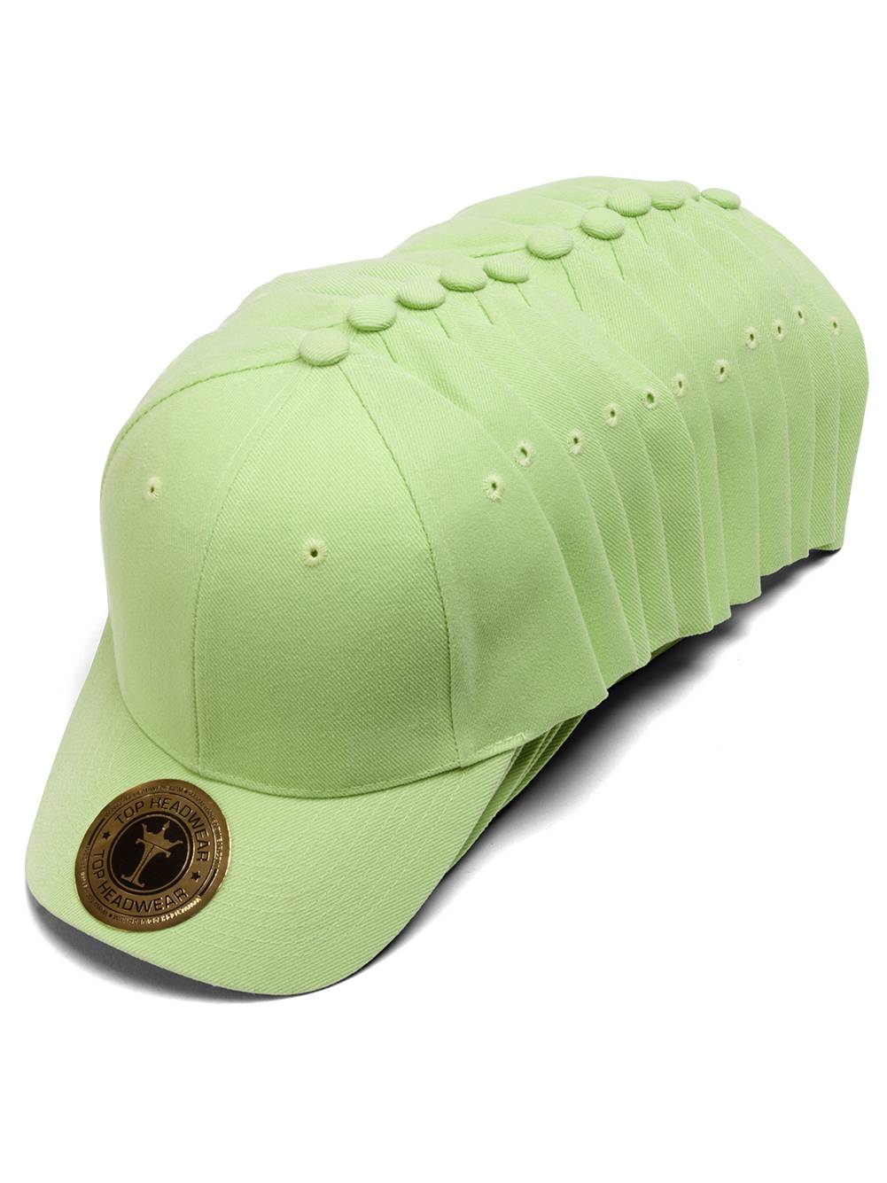 Plain Adjustable Hook & Loop Hat - 12 Pack - Neon Green - Walmart.com