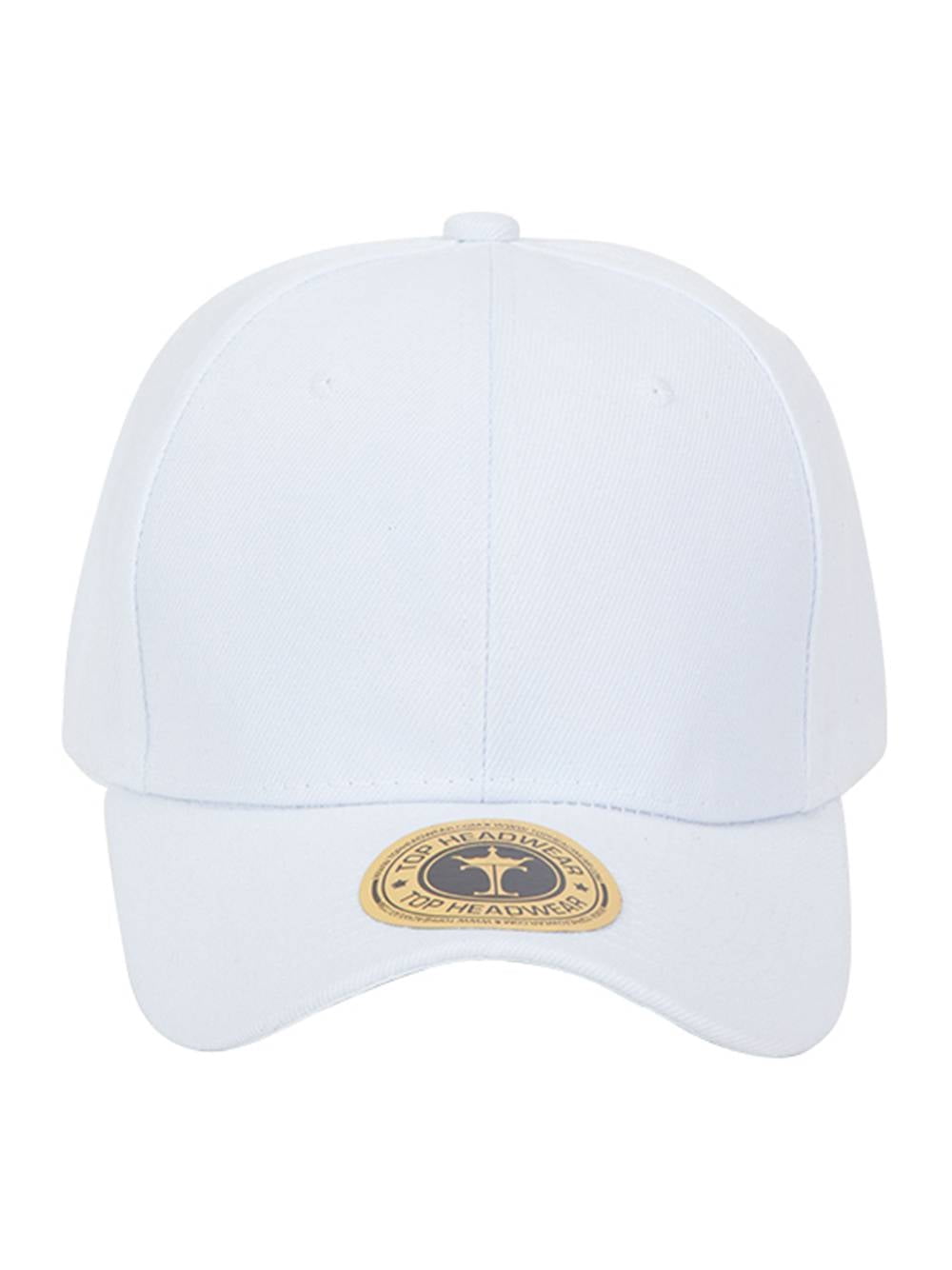 Plain Baseball Adjustment Closure Hat Cap - White - Walmart.com