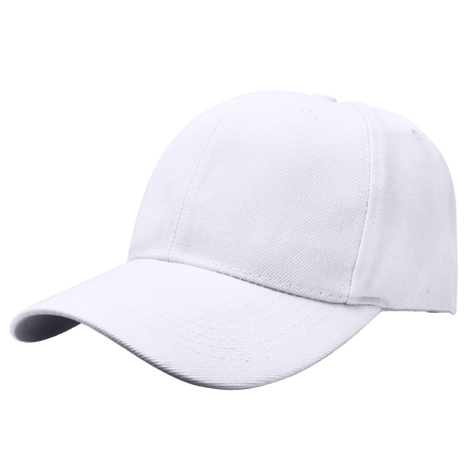 Falari Plain Baseball Dad Cap, Unisex Adjustable Strap, White, 80% ...