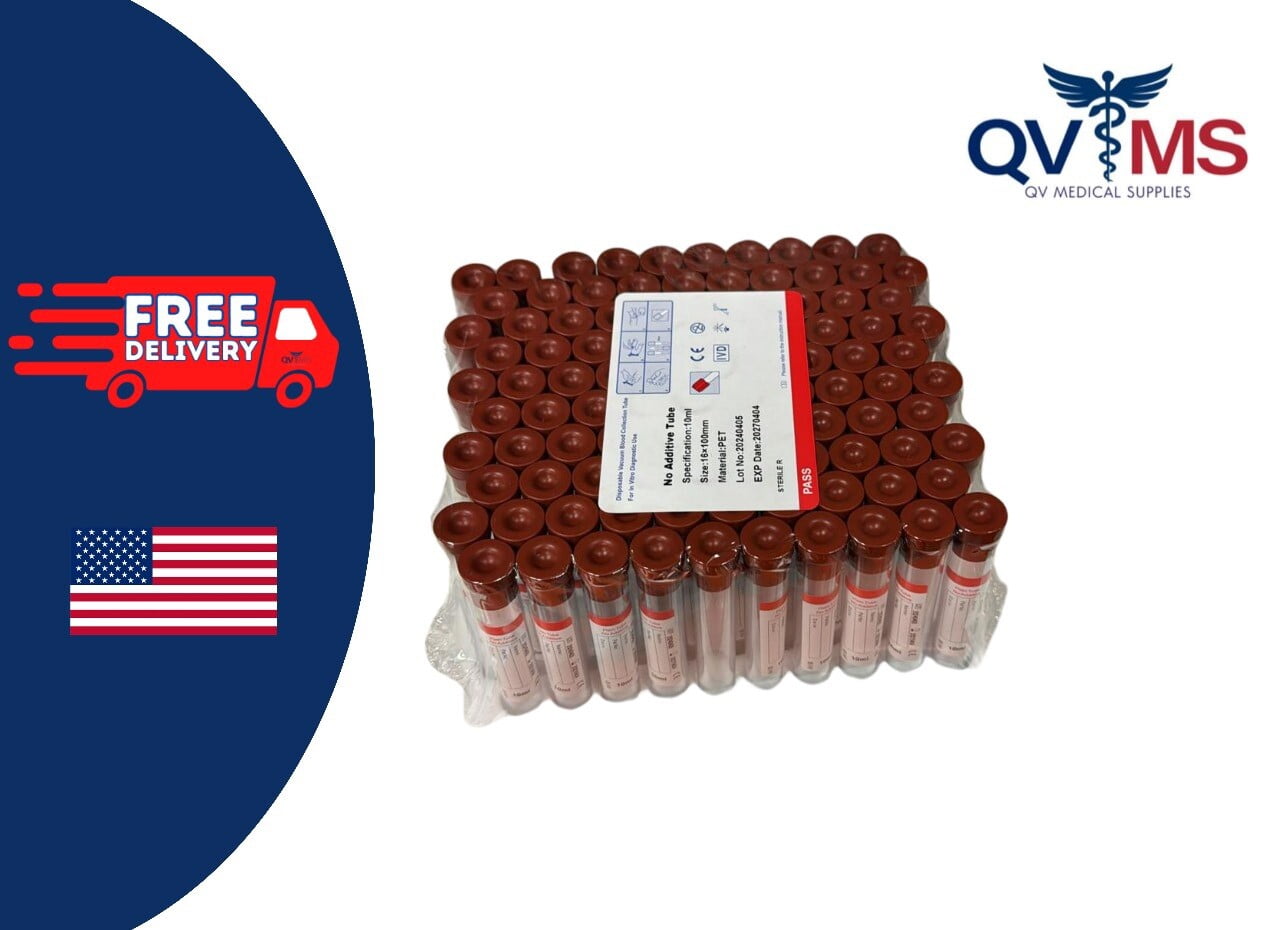 Plain Blood Collection Tube No Additives PET Rubber Cap 10ml (200 Pcs ...