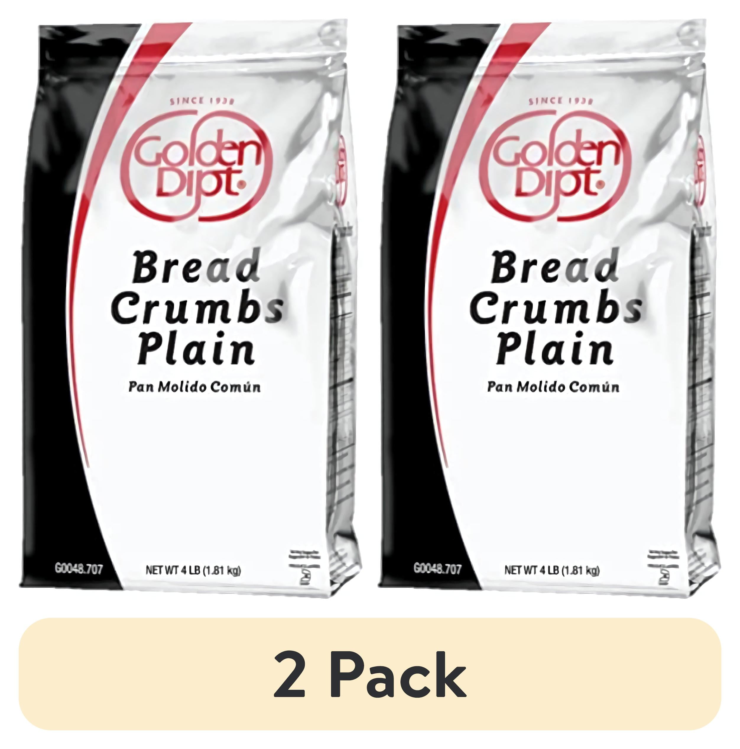 (2 pack) Plain Bread Crumbs by Golden Dipt | Bulk 4 Pound Bag - Walmart.com