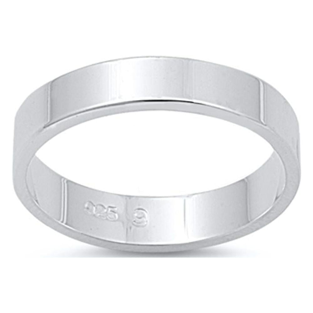 Plain Cigar Wedding Ring .925 Sterling Silver 4mm Band Jewelry Female ...