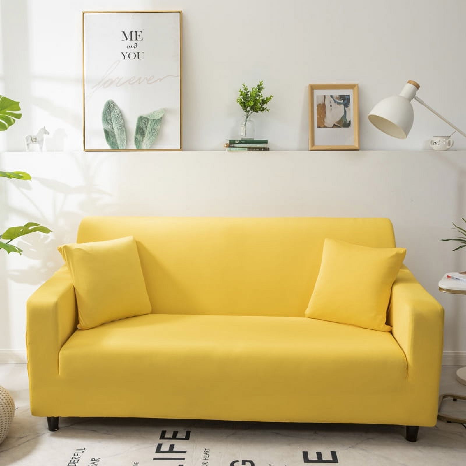 Plain Color Sofa Cover Elastic Sofa Slipcover All-inclusive Sofa Covers ...