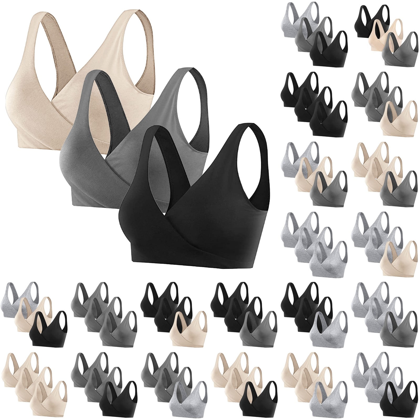 Plain Color Wireless Maternity Bras for Pregnant Women Comfort Stretch ...