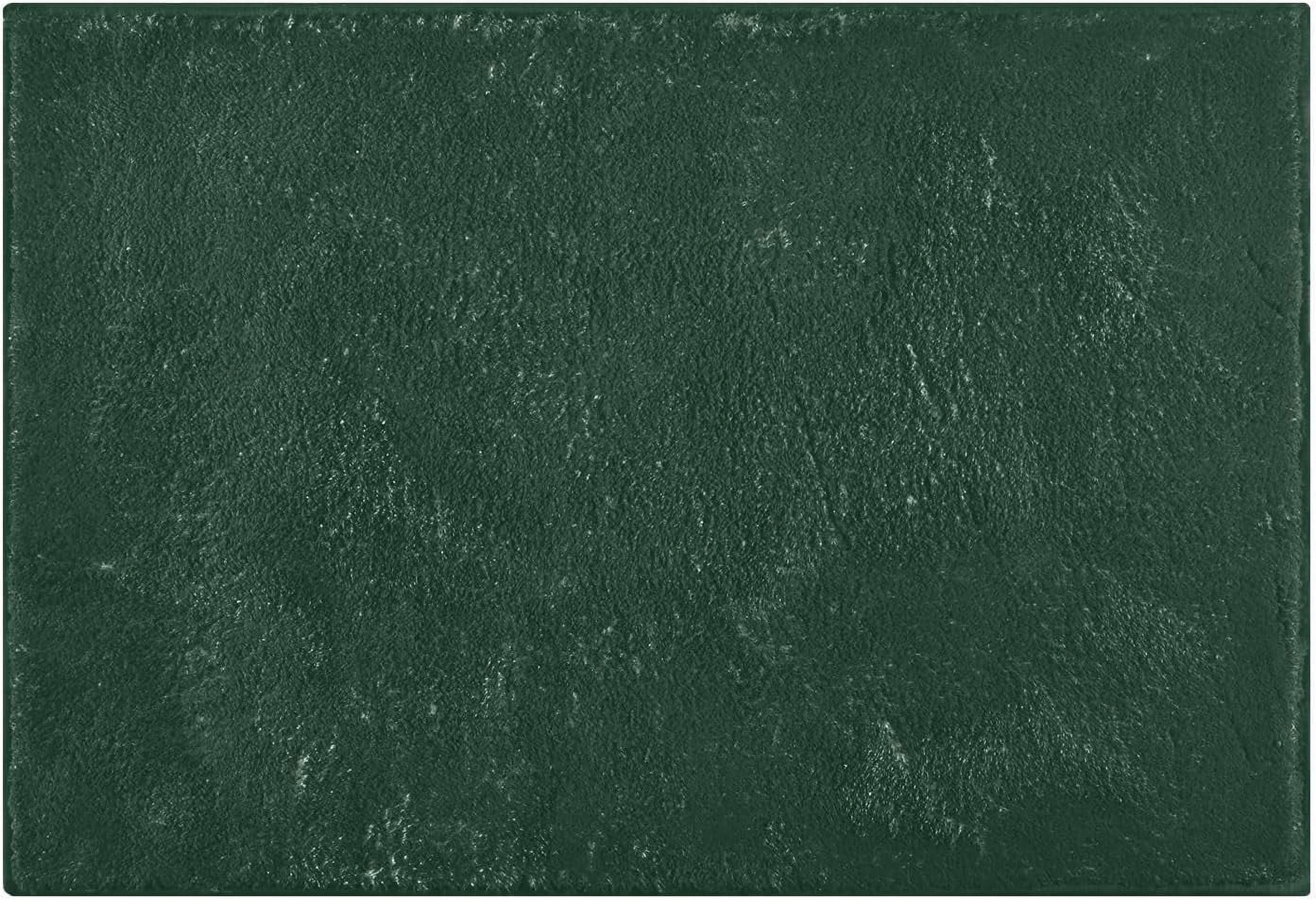 Plain Dark Green Bush Color Bathroom Rug Rectangular Bath Mat Non Slip ...