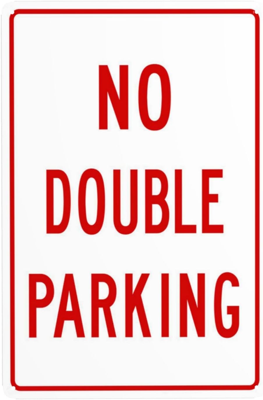 Plain No Double Parking Metal Warning Signs, Cautions Security Tin Sign ...