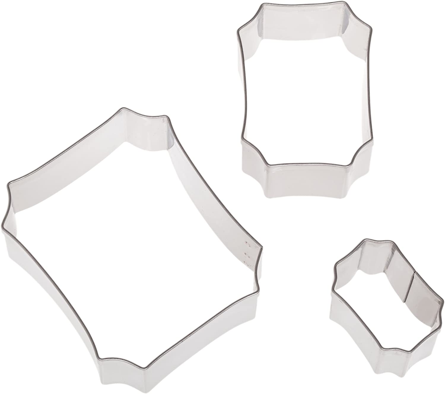 Plain Edge Plaque Shaped Cutter Set in Assorted Sizes, Stainless Steel ...