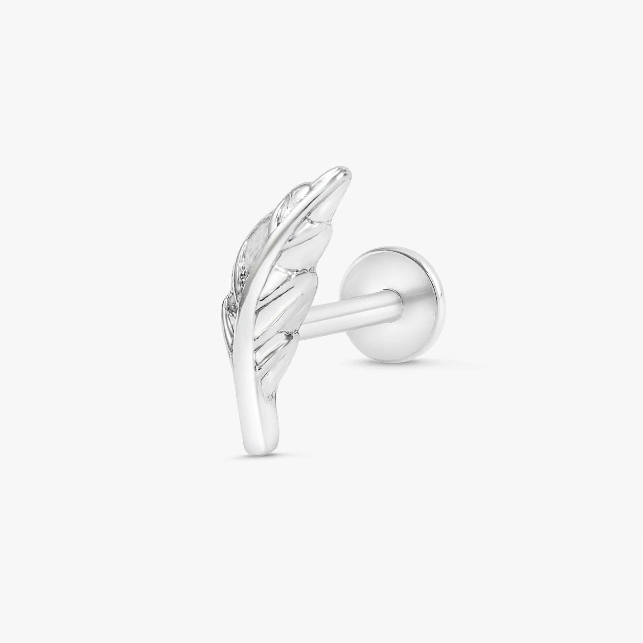 Plain Essential Feather Flat Back Piercing Stud - Walmart.com
