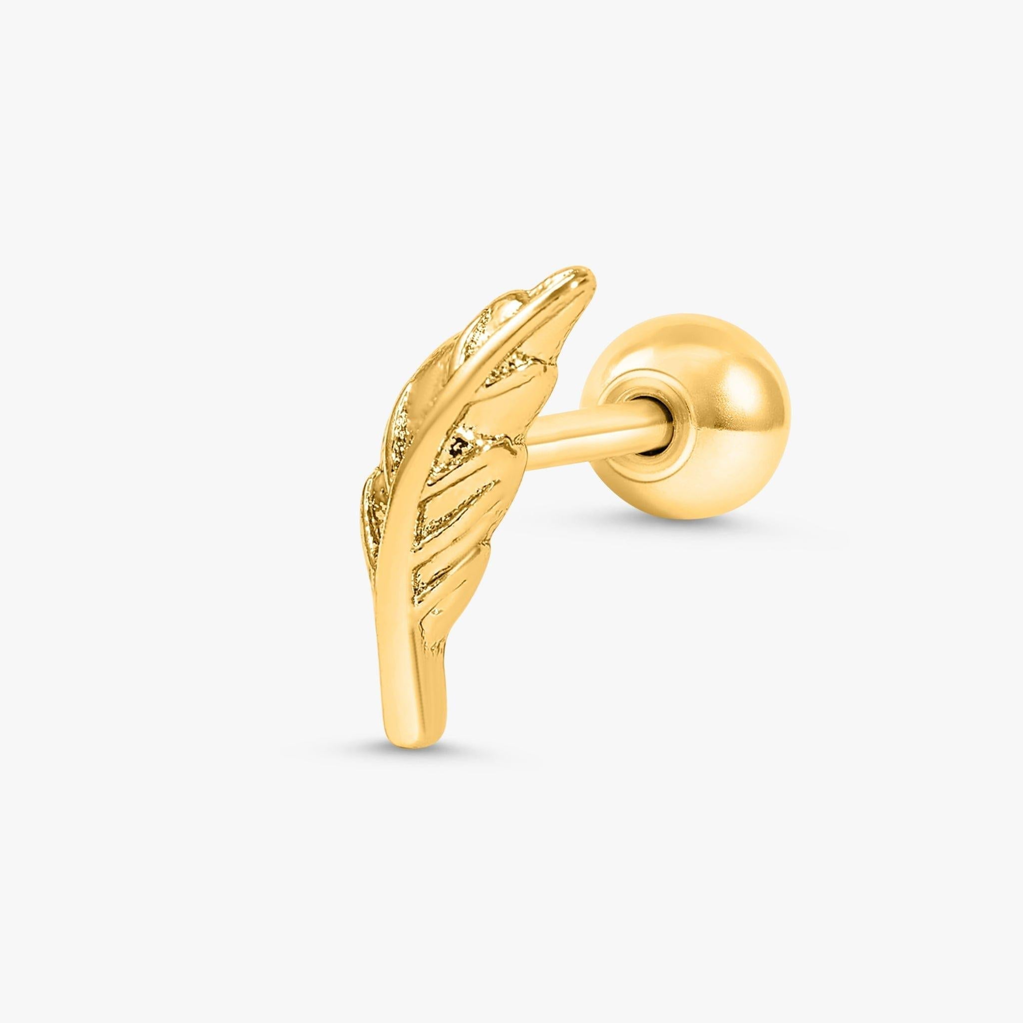 Plain Essential Feather Flat Back Piercing Stud - Walmart.com