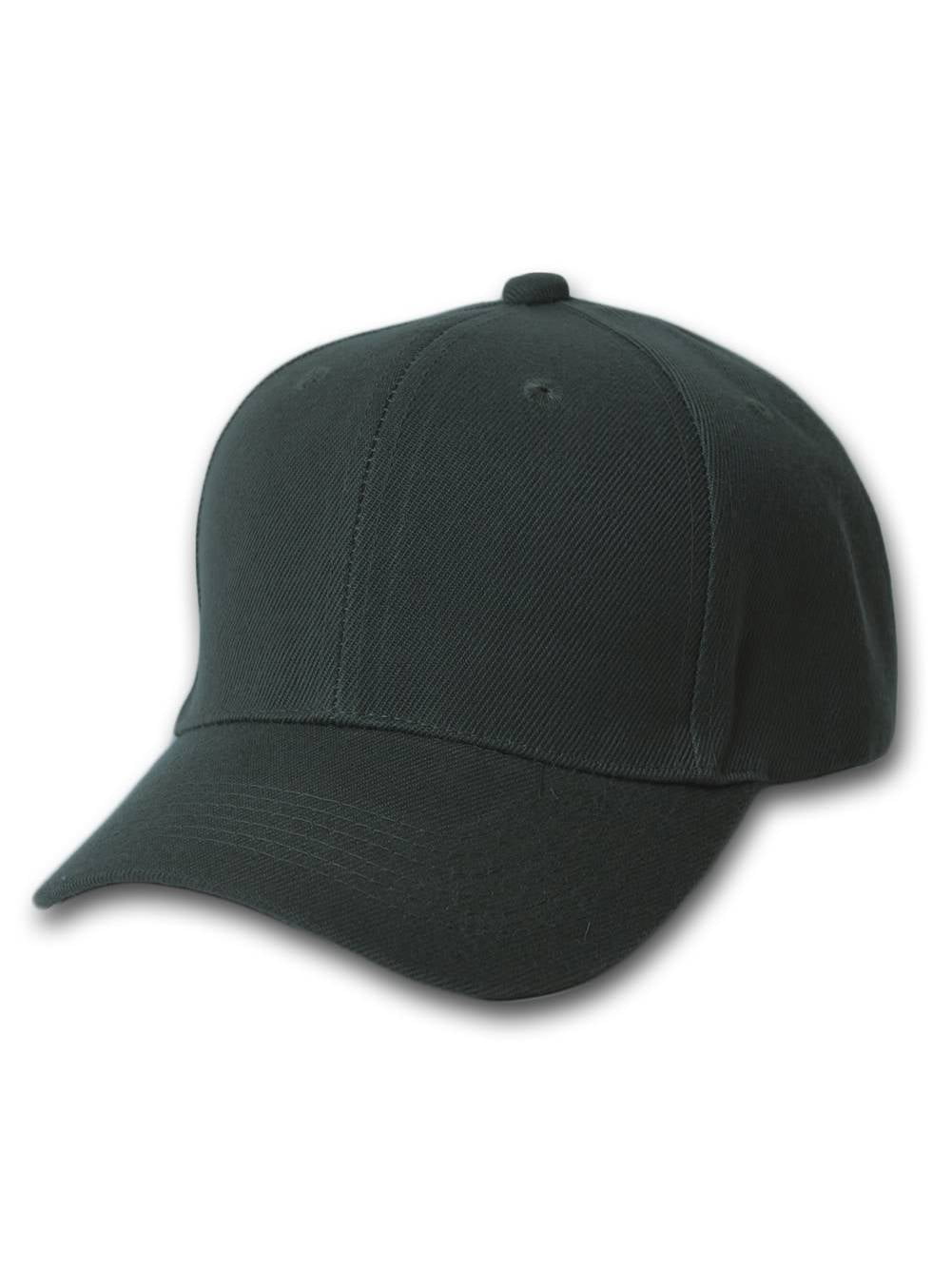 Plain Fitted Curve Bill Hat, Black 7 5/8 - Walmart.com