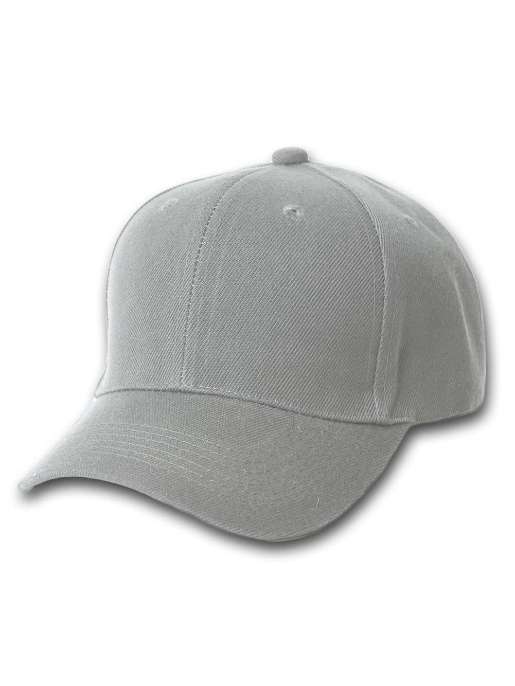 Plain Fitted Curve Bill Hat, Grey 7 - Walmart.com