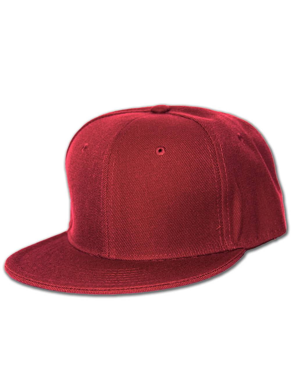 Plain Fitted Flat Bill Hat, Solid and Neon Colors , Maroon 7 5/8 ...