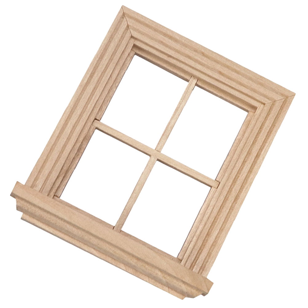 Plain Four-pane Window Decor Dollhouse 1/12 Tiny Mini Miniature Windows ...