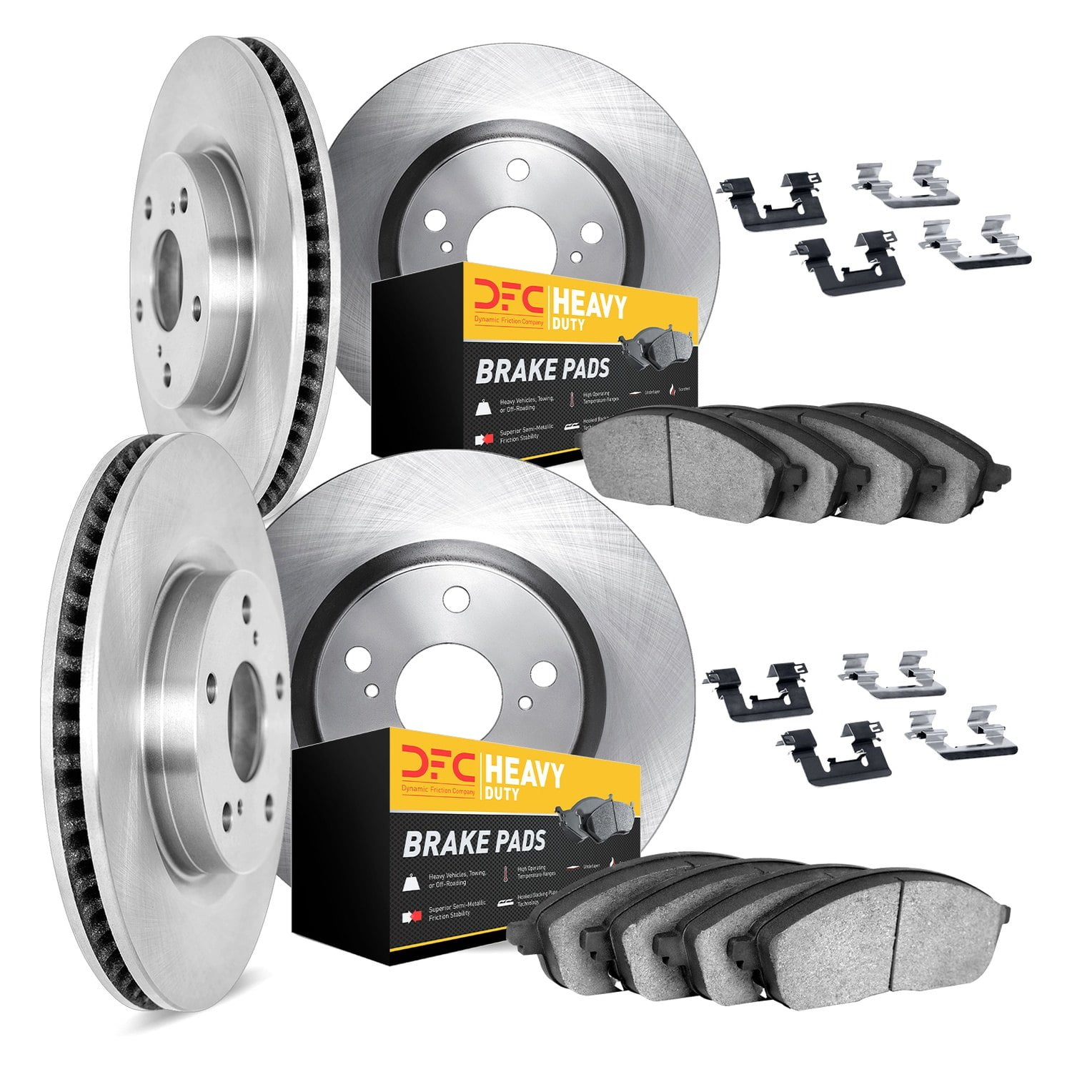 Plain Front and Rear Brake Kit with Heavy Duty Brake Pads for Chrysler ...