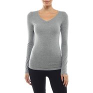 Emmalise Women's Casual Basic V-Neck Tshirt Long Sleeves Tee Top ...