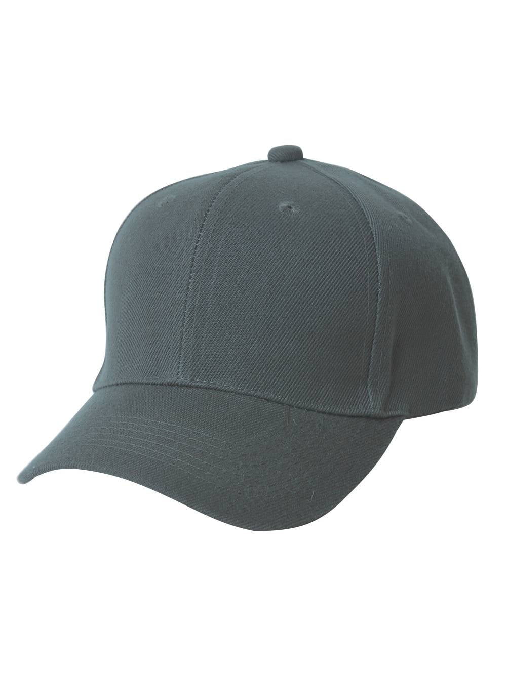 Plain Men's Baseball Hat with Adjustable Hook and Loop Closure ...