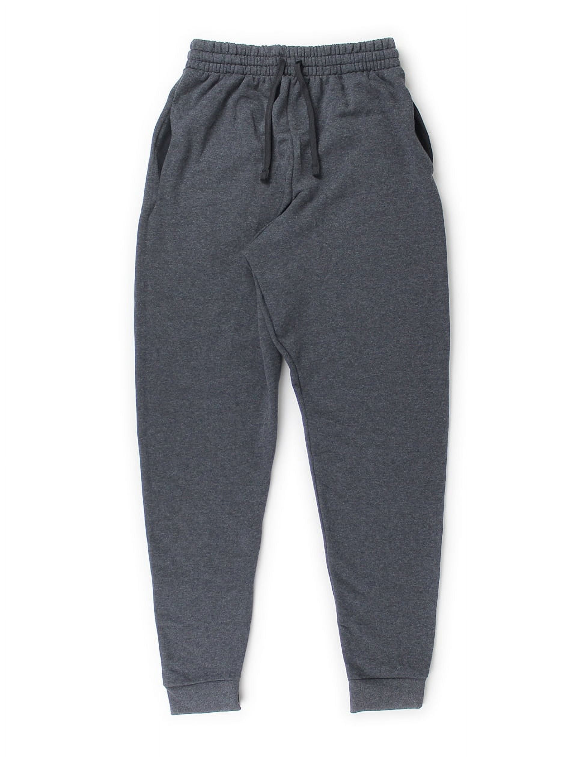 Plain Pocketed Sweatpants (Black Heather) - Black Heather - Large ...