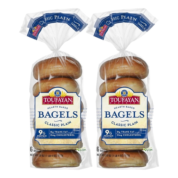 Plain Pre-Sliced Bagels | High Protein Vegan (2 Pack, 12 Bagels Total ...