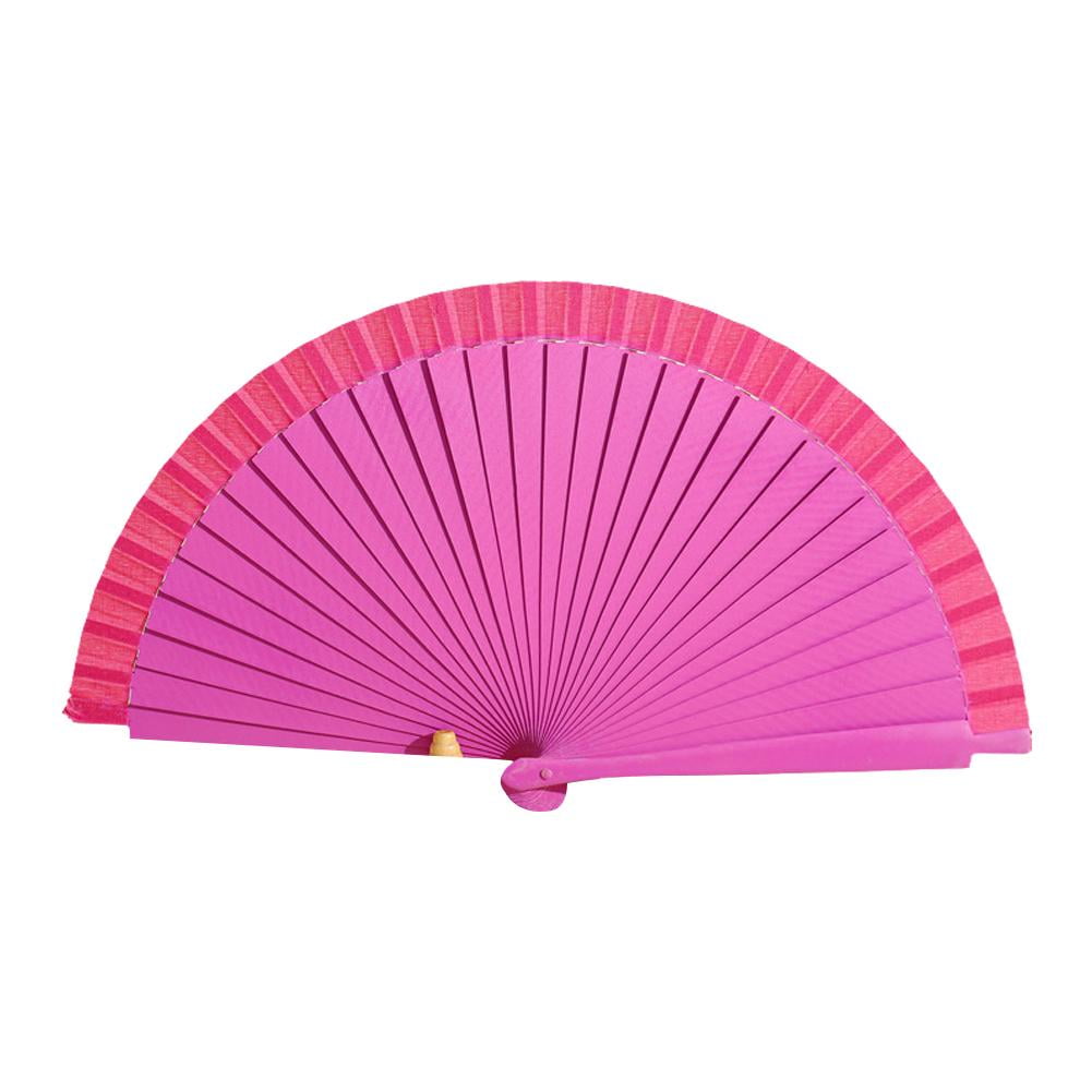 Plain Pure Wood Folding Fan Portable Dances Fan Wooden Fan Wedding Prop ...