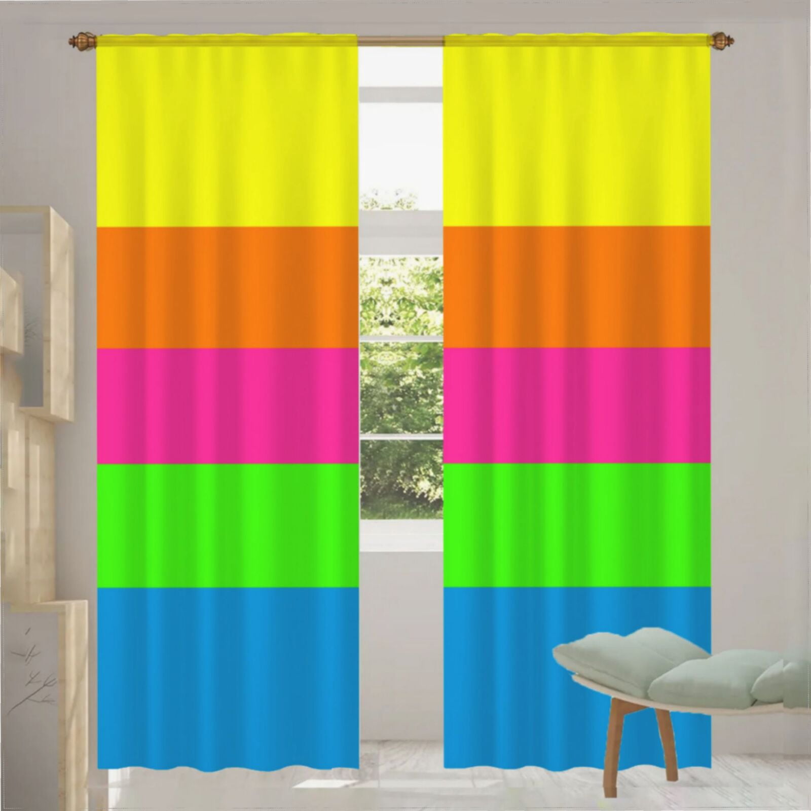 Plain Solid Neon Fluorescent Rainbow Stripes 5 Colors Tulle Sheer ...