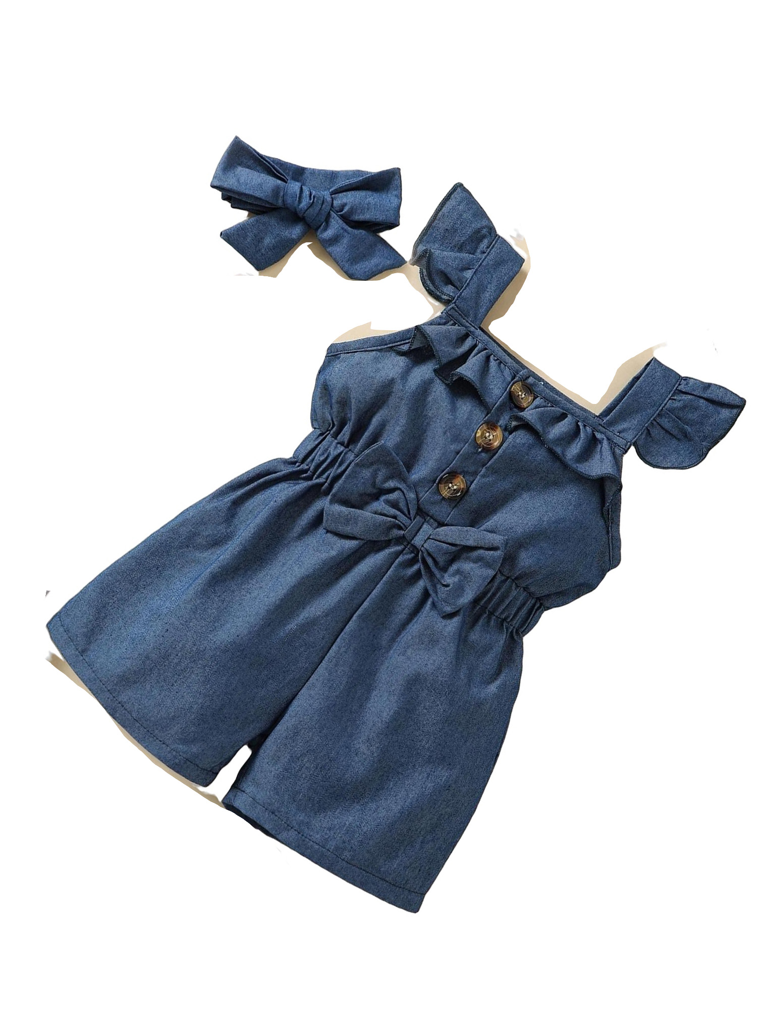 Plain Square Neck Cami Sleeveless Navy Blue Baby Rompers (Baby's ...