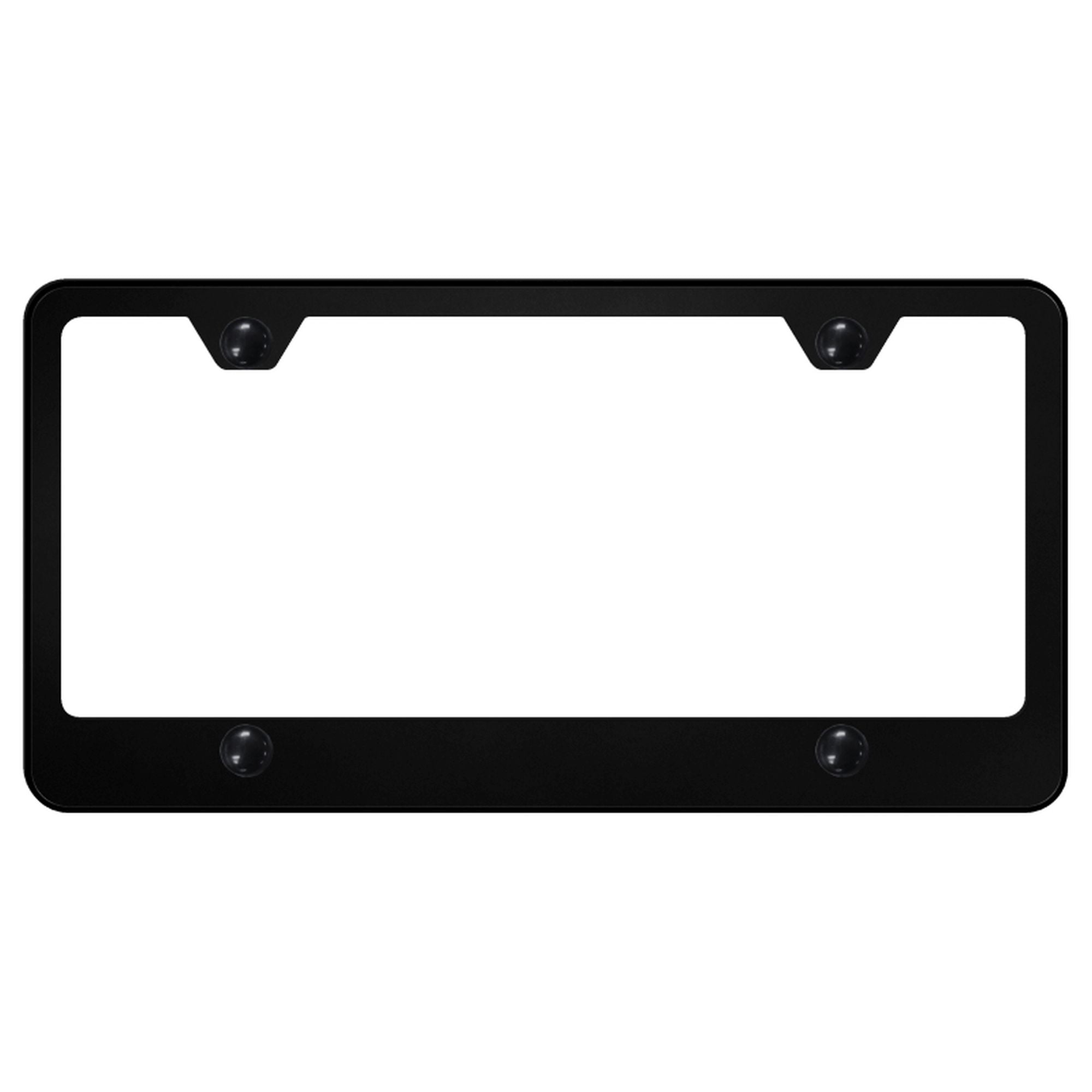 Plain Stainless Steel 4 Hole License Plate Frame (Black) - Walmart.com
