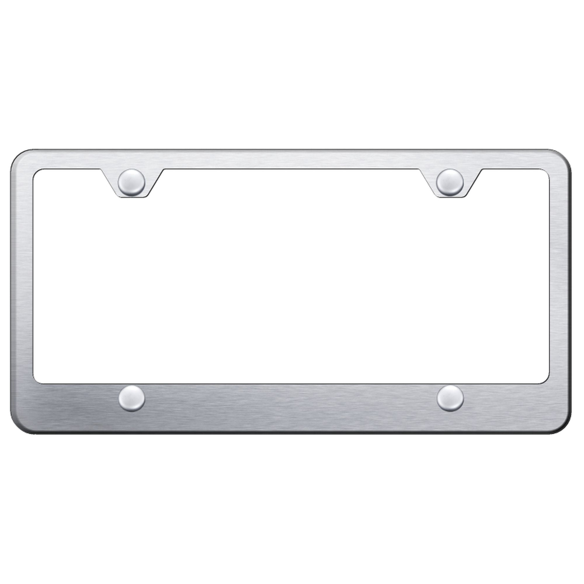 Plain Stainless Steel 4 Hole License Plate Frame (Brushed Chrome ...