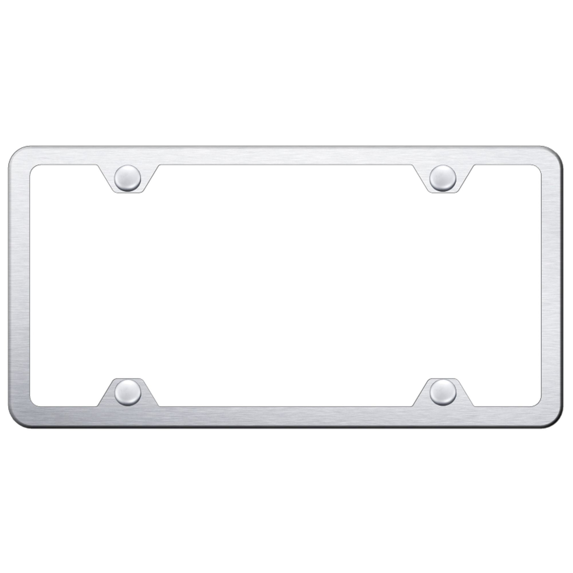 Plain Stainless Steel License Plate Frame (Brushed Chrome) - Walmart ...