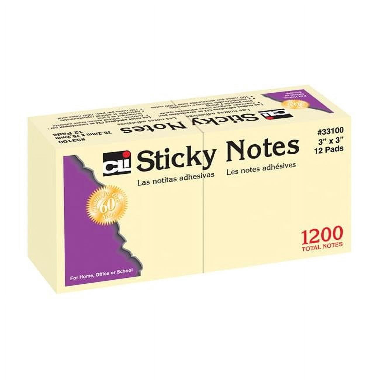Plain Sticky Notes - 3 x 3 in. - Pack of 3 - Walmart.com