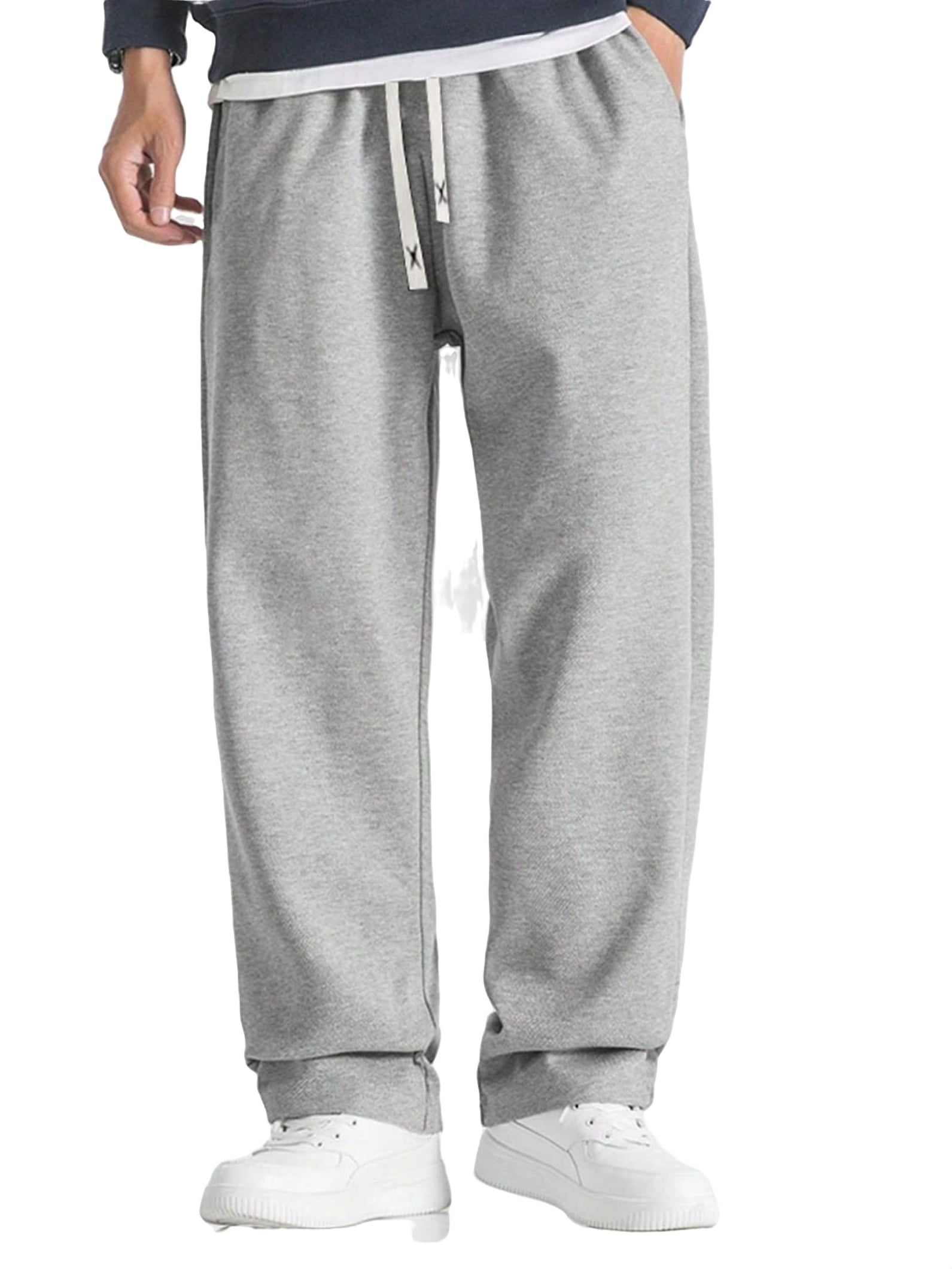Plain Straight Leg Light Grey Men Sweatpants (Men's) - Walmart.com