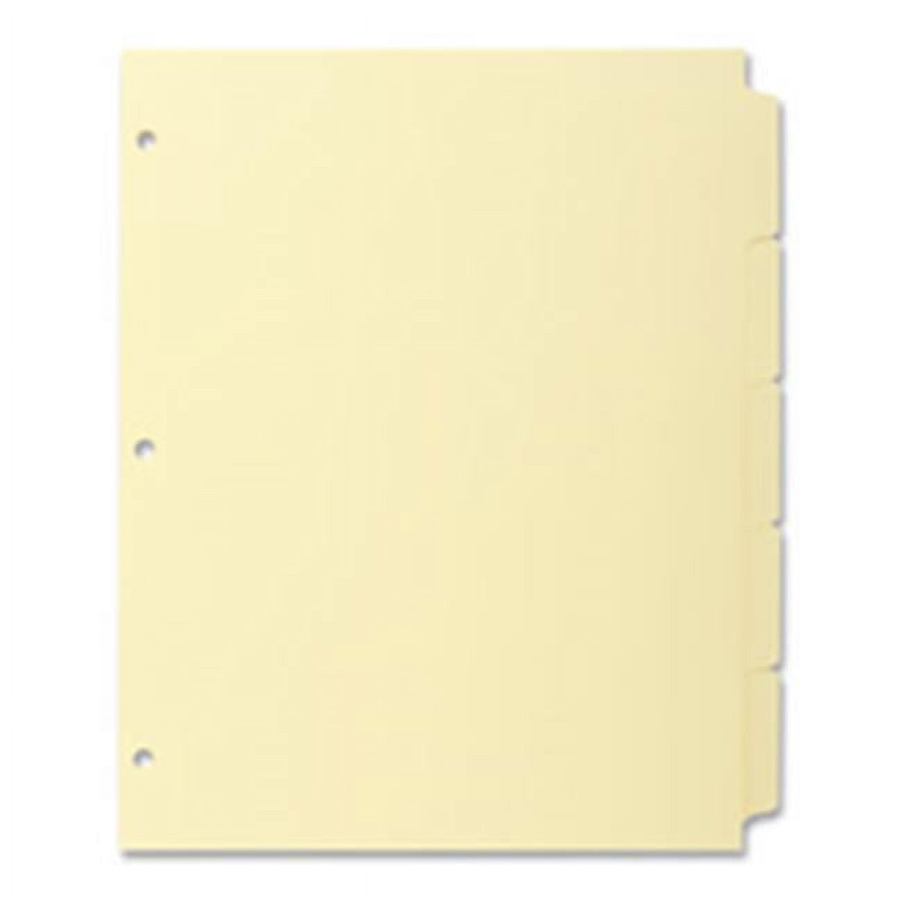 Plain Tab Indexes- 3HP- 5-Tab- 11in.x8-.50in.- Canary - Walmart ...