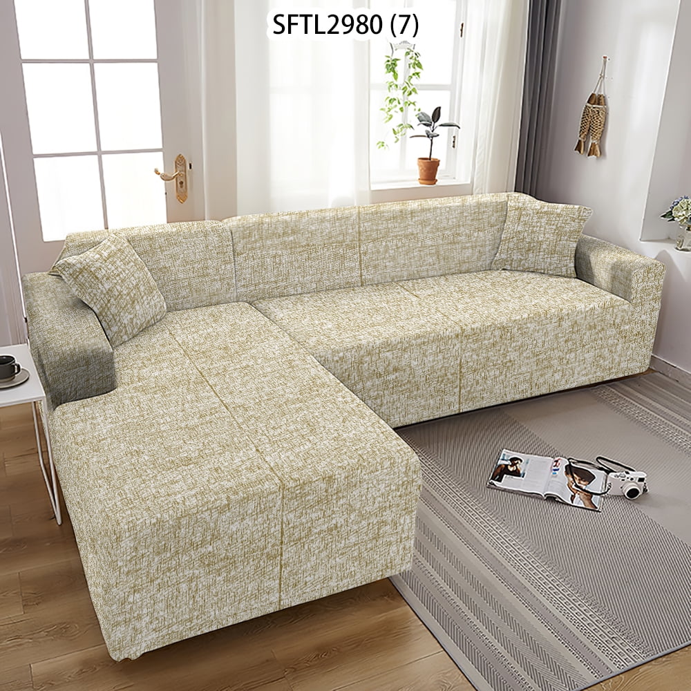 Plain Texture Casual Simplicity Sofacover L Shape 1/2/3/4-Seater Small Sofa Sofa Liner Kids Sofa ...