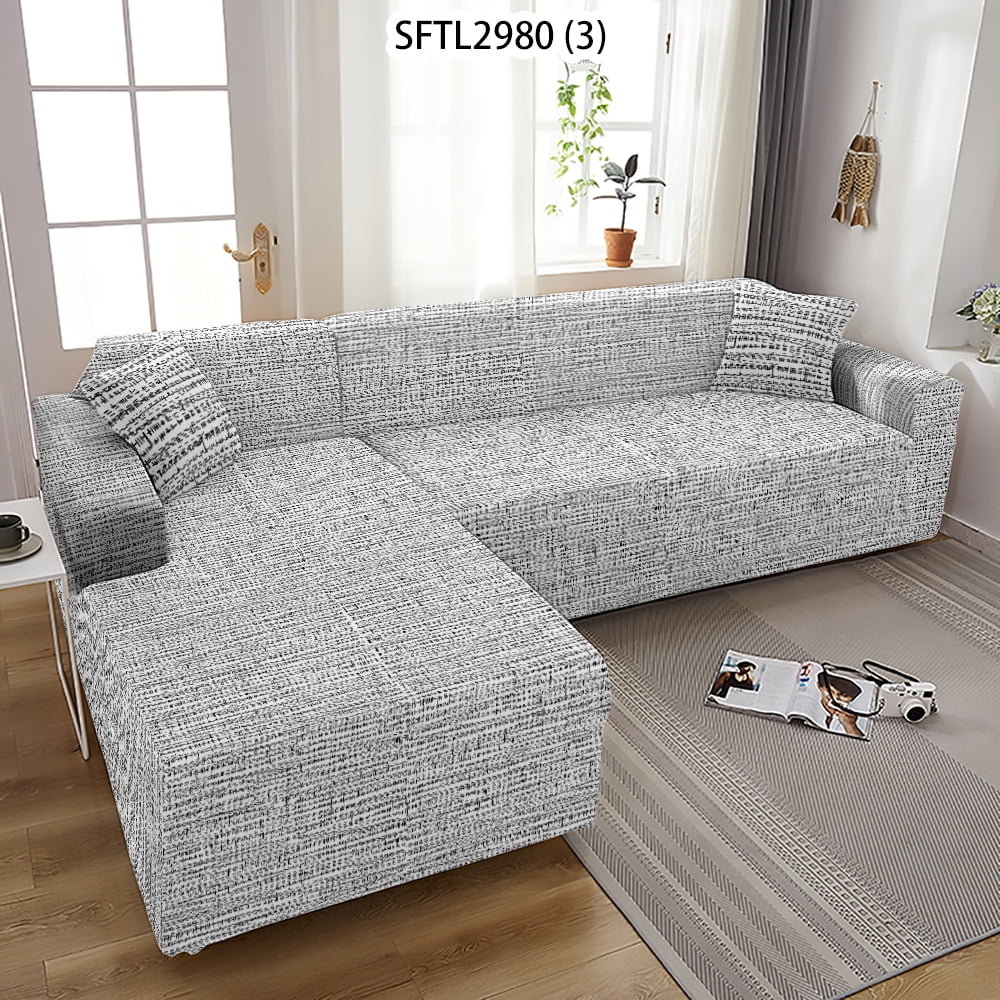 Plain Texture Casual Simplicity Sofacover L Shape 1/2/3/4-Seater Small Sofa Sofa Liner Kids Sofa ...
