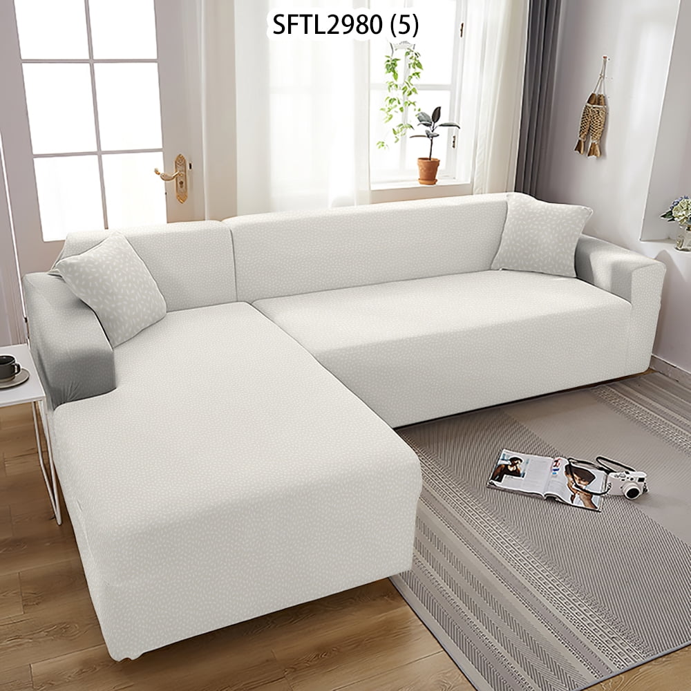 Plain Texture Casual Simplicity Sofacover L Shape 1/2/3/4-Seater Small ...