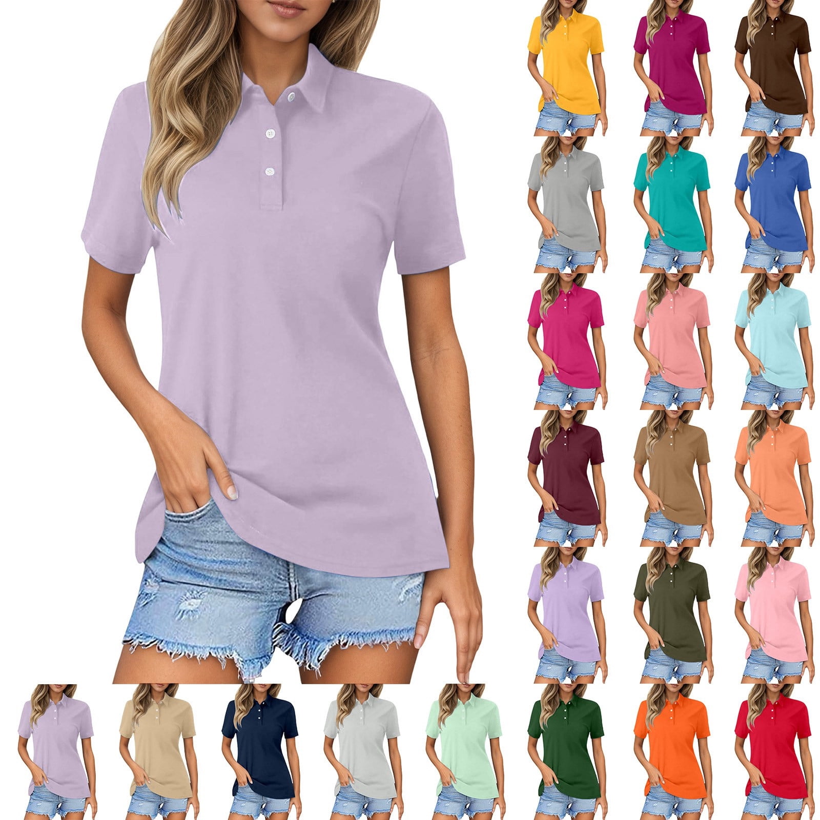 Plain Tshirts for Women Ladies Casual Loose Short Sleeve T Shirt ...