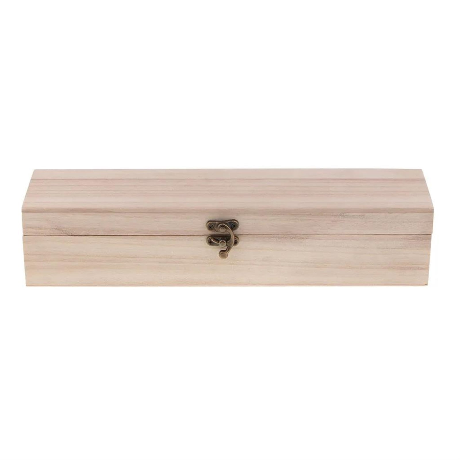 Plain Unfinished Wood Box Unpainted Small Rectangle Storage Box Case ...