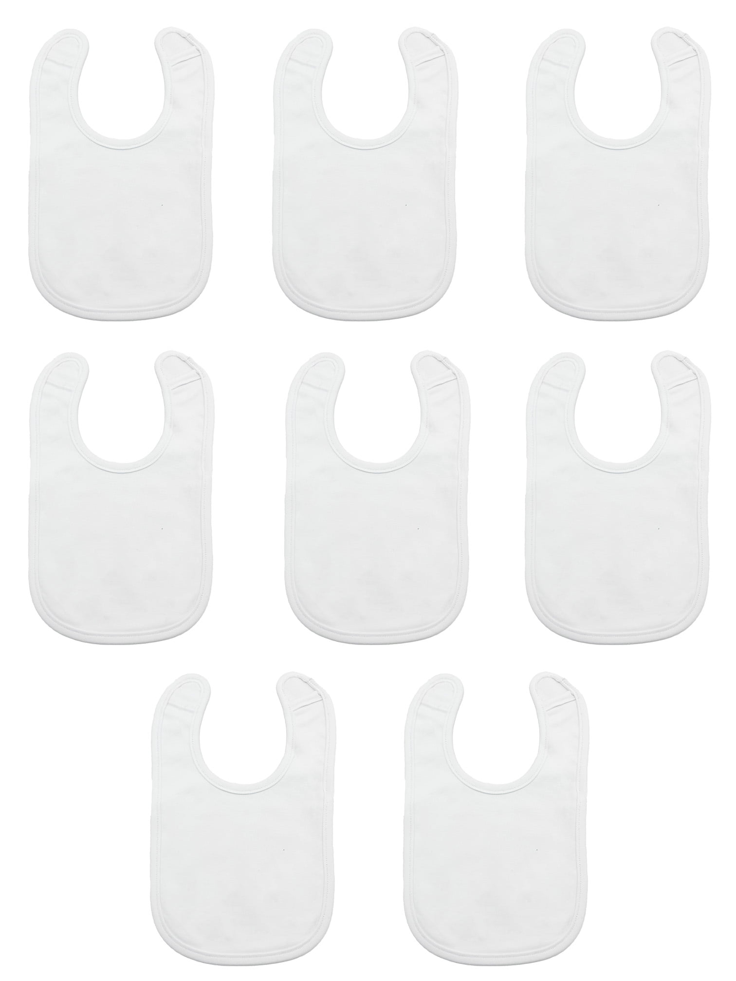 Plain White Baby Bib Pack of 8 for Infants – Soft & Absorbent Feeding ...